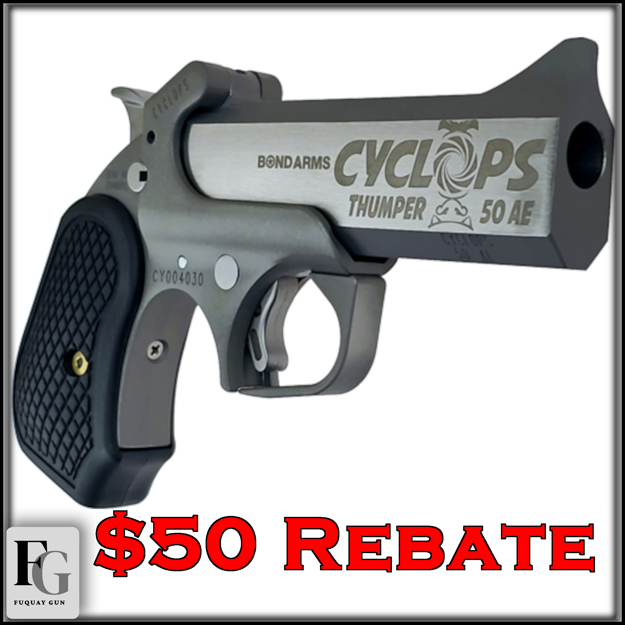 Bond Arms Cyclops "Thumper" Derringer 50 AE 4.25" BACY-50AE - Fuquay Gun